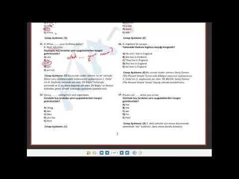 AÖF İngilizce Sınav Soru Cevap Pratik Bilgiler