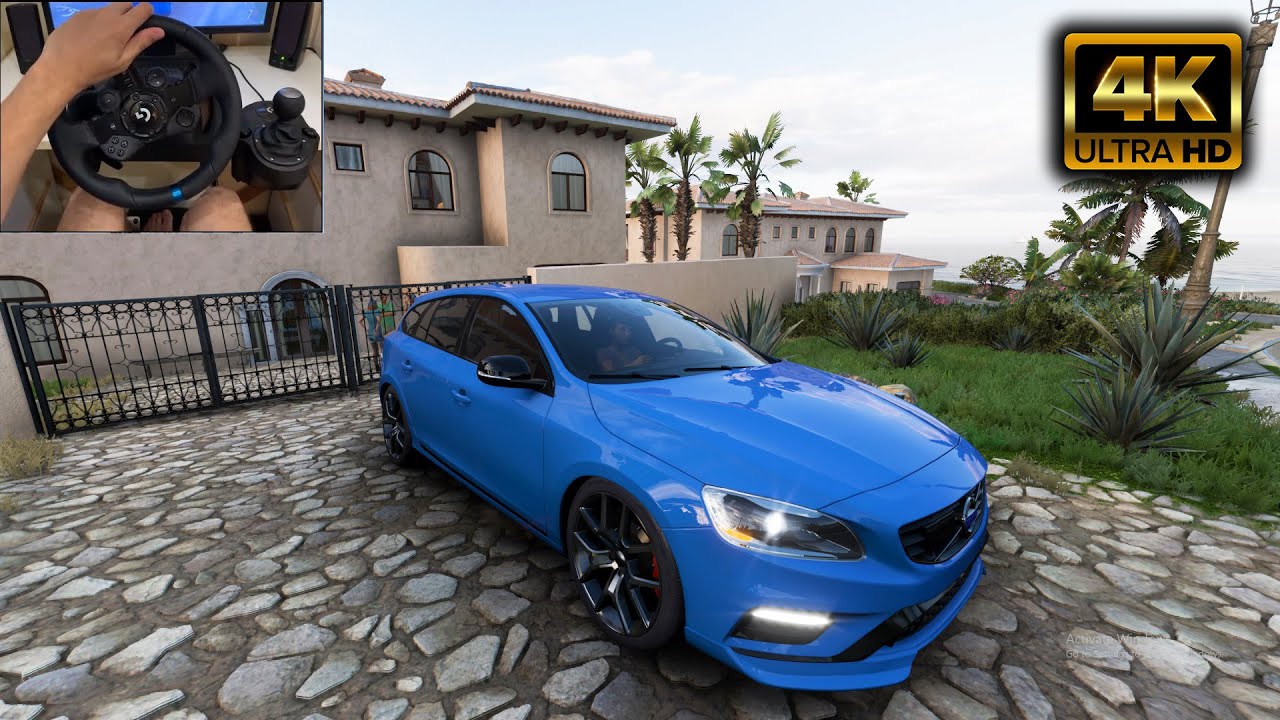 Super powerful VOLVO V60 - Forza Horizon 5 logitech g923 - YouTube