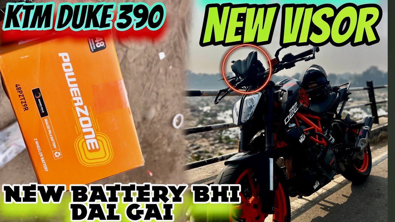 KTM Duke 390 NEW VISOR NEW BATTERY BHI DAL GAI 😎 - YouTube