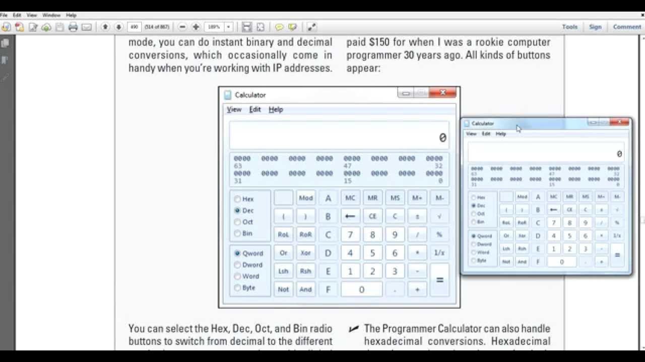 Using Windows Calculator for binary conversions - YouTube