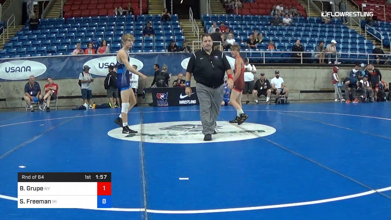 126 Lbs Rnd Of 64 Brandon Grupe New York Vs Sam Freeman Michigan - YouTube