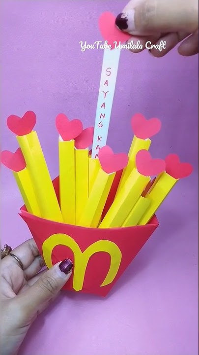 PAPER CRAFT VALENTINE'S DAY GIFT | PAPER FRENCH FRIES MCDONALD'S # ...