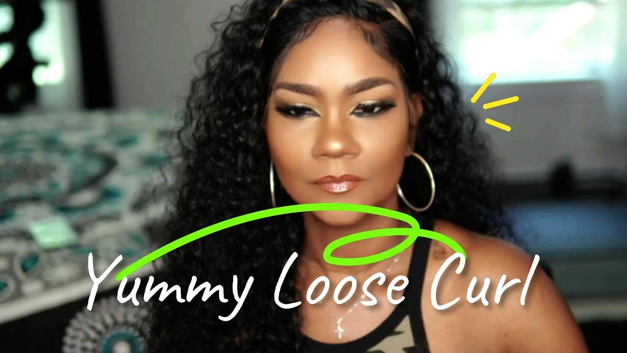 Yummy Hair Extensions Loose Curl - Installed and First Impression - YouTube
