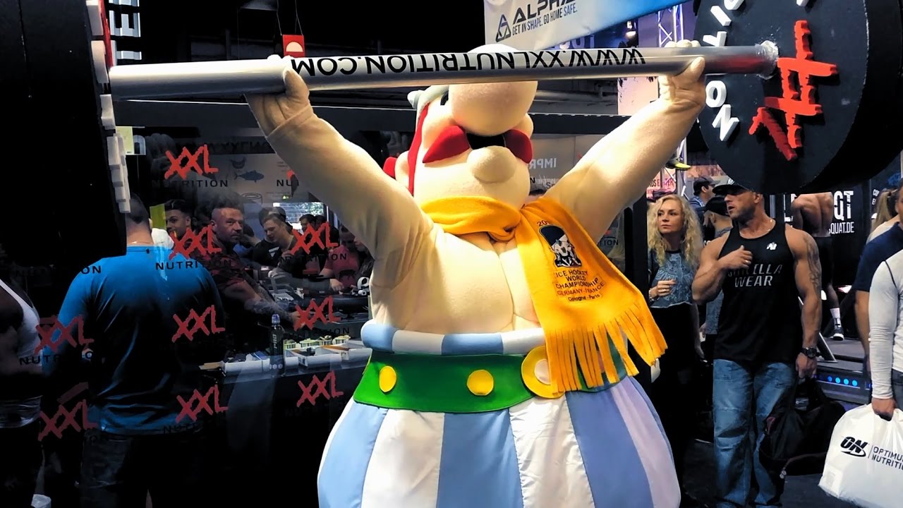 Mascots Asterix & Obelix get in shape for #IIHFWorlds - YouTube