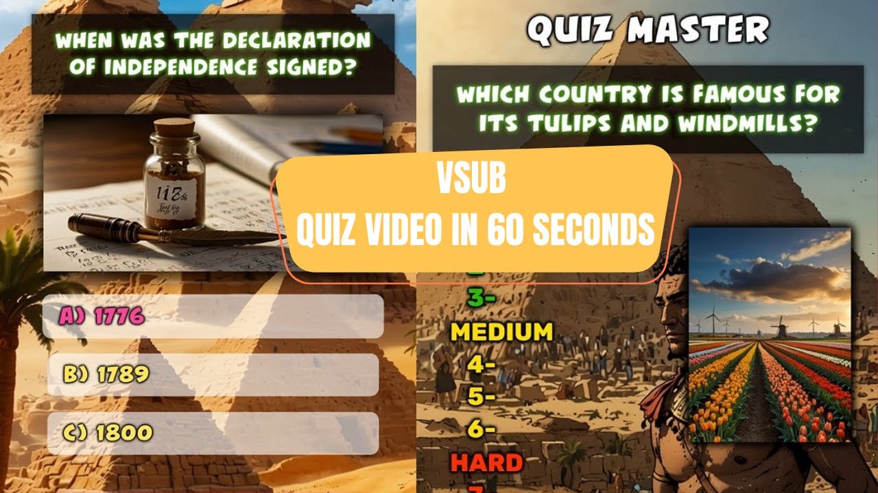 "Vsub Review | Creating Quiz Video with Vsub in 60 Seconds for Youtube ...