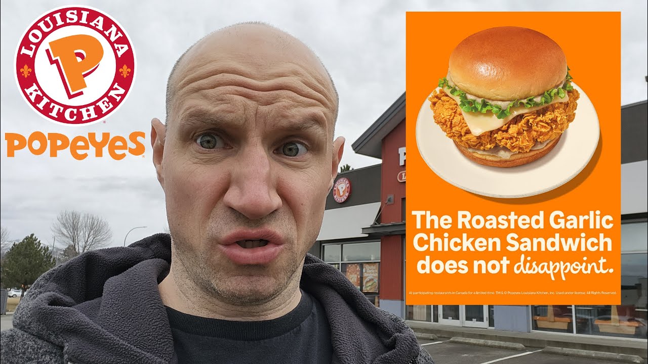 Popeye's New Roasted Garlic Sandwich! - YouTube