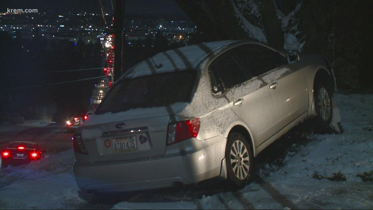 Spokane road conditions: Icy commute remains on Friday - YouTube