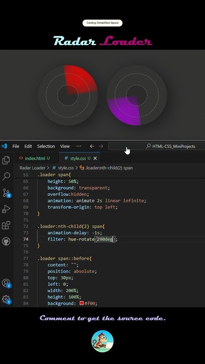 Radar Loader. #html #css #javascript #project #tutorial #course #shorts - YouTube