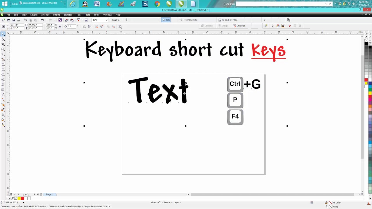 Corel Draw Tips & Tricks Keyboard short cut keys part 4 - YouTube