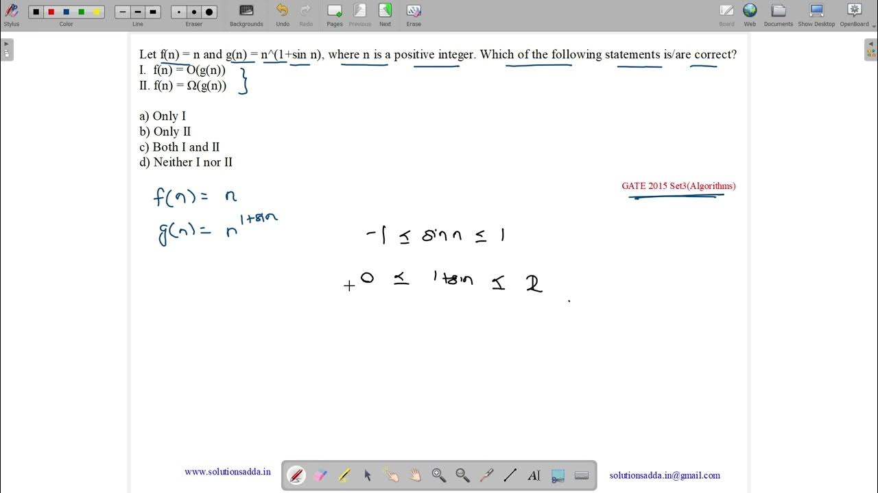 Gate 2015 Set 3 Algorithms Asymptotic Solutions Adda Gate Test Series Explained By