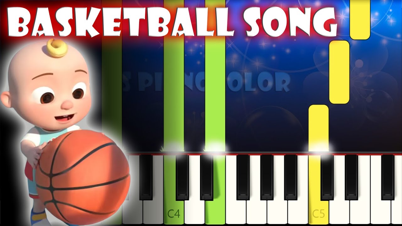Basketball Song - Cocomelon Nursery Rhymes | Piano Tutorial | Karaoke ...