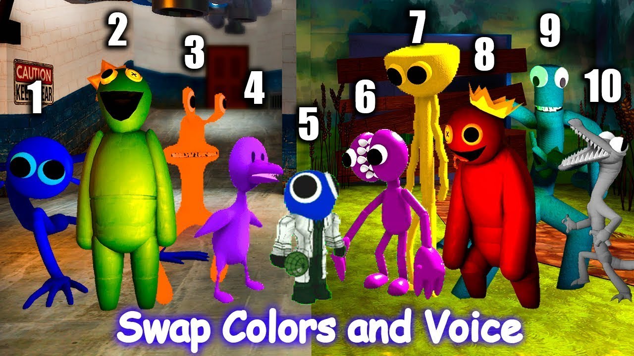 Rainbow Friends Swap Colors and Voice All Phases #2 | Friday Night ...