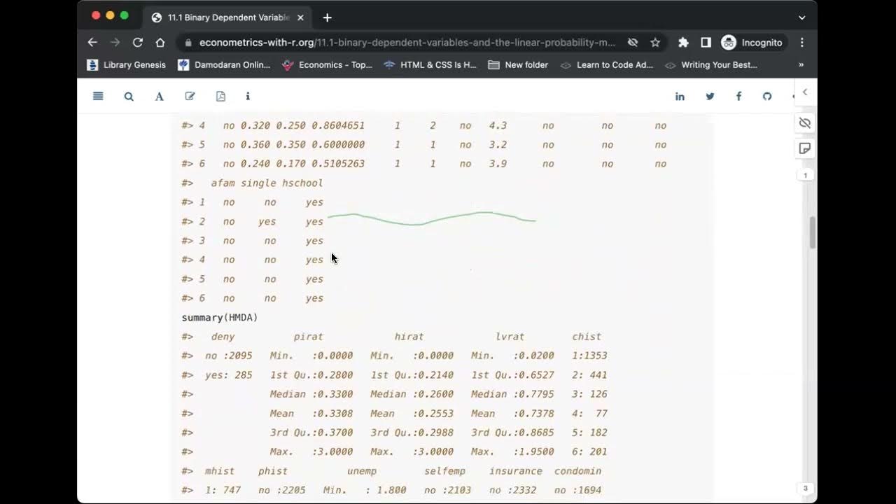 Econometrics w/ R: Regression with a Binary Dependent Variable ...
