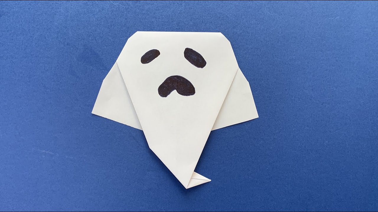 Halloween Origami Geist aus Papier Basteln | Wie man einen Papiergeist ...