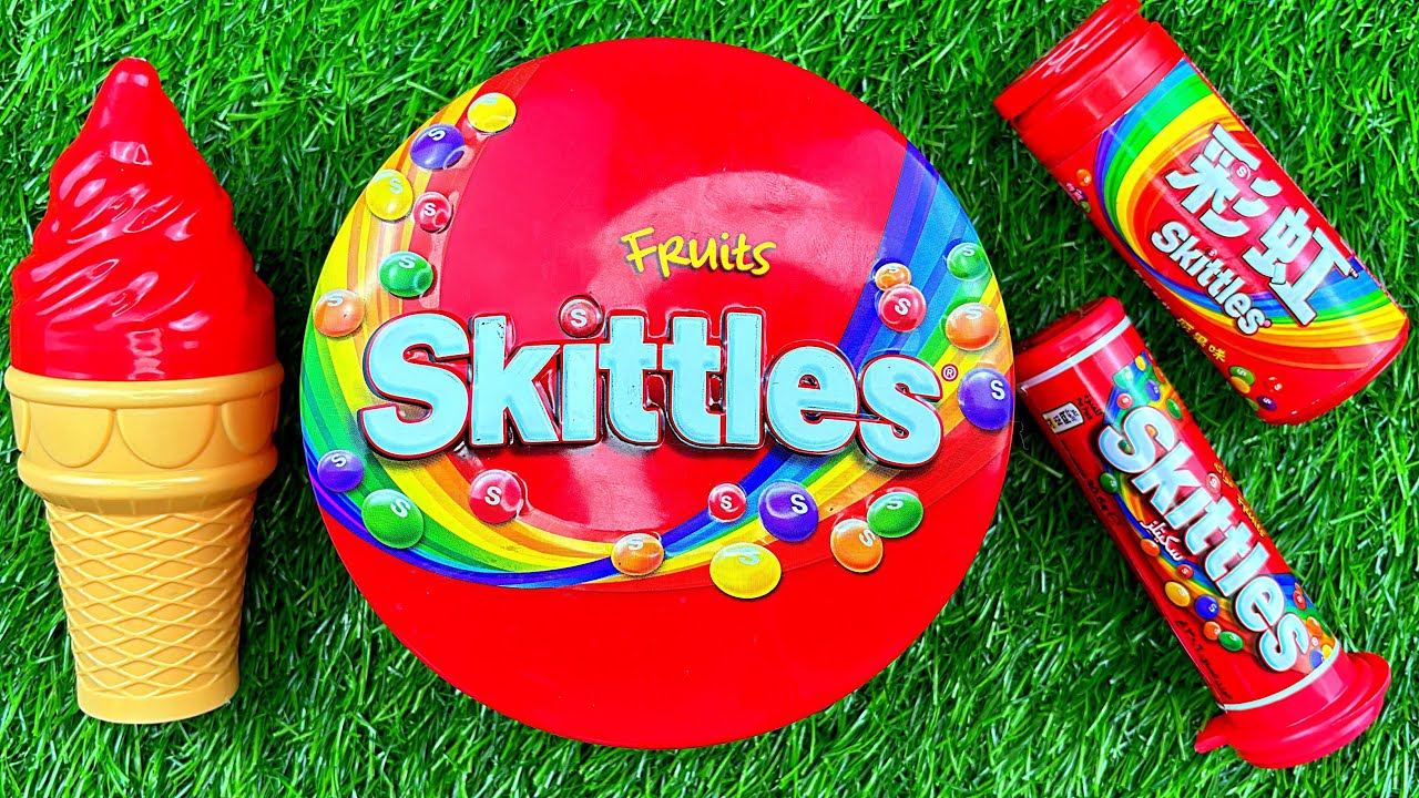 Satisfying Video ASMR | Opening Skittles Candy From Special Red Box Red ...
