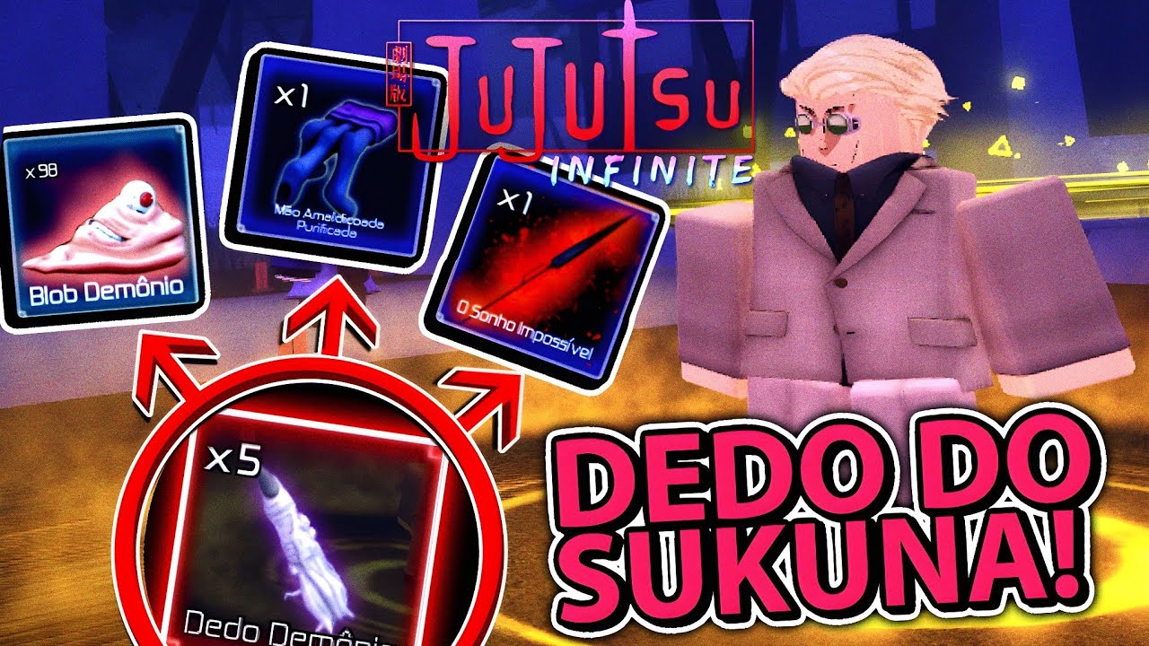 COMO PEGAR E USAR DEDO DO SUKUNA PRA TER ITENS OP NO JUJUTSU INFINITE ...
