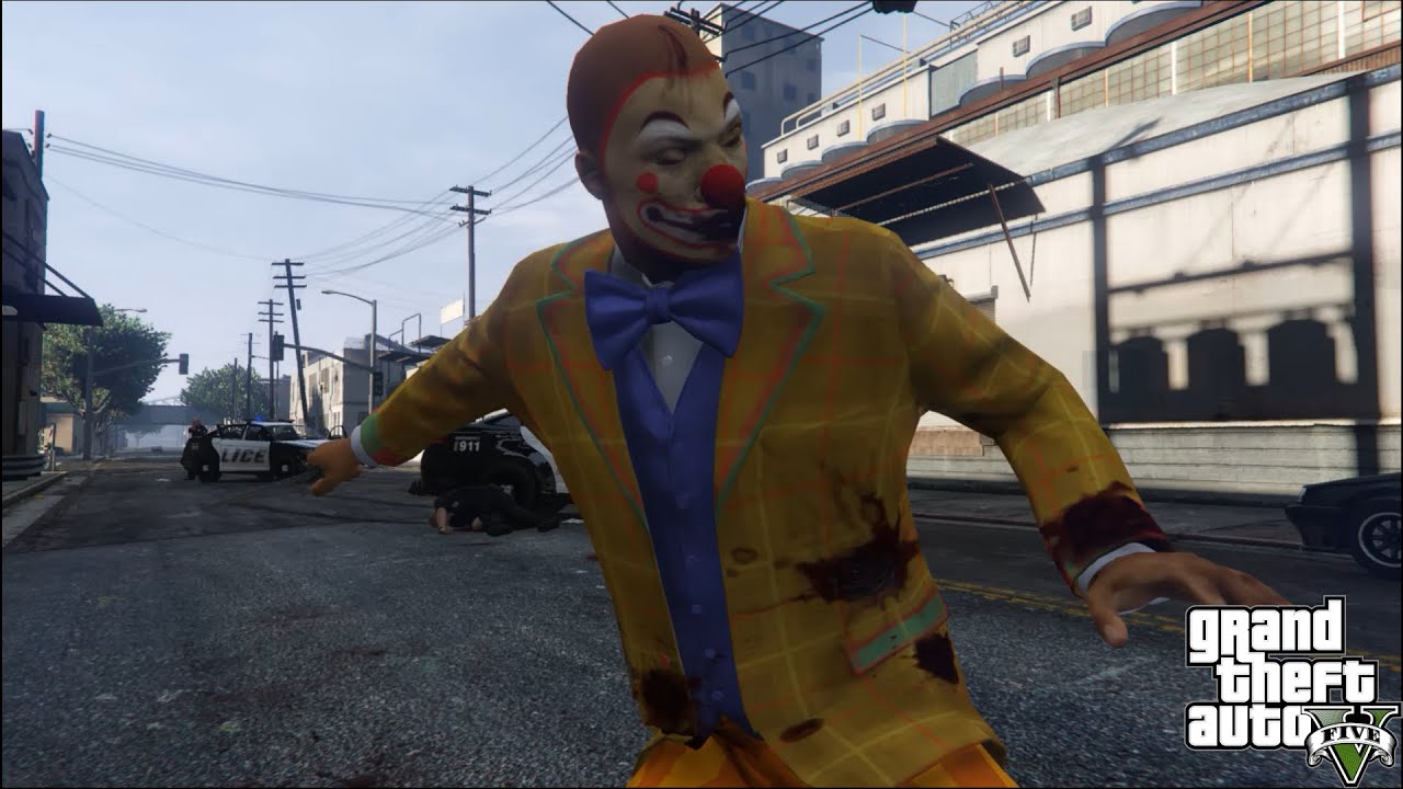 Killer clown in GTA 5 runs after everyone with a knife!!! 7/Clips of ...