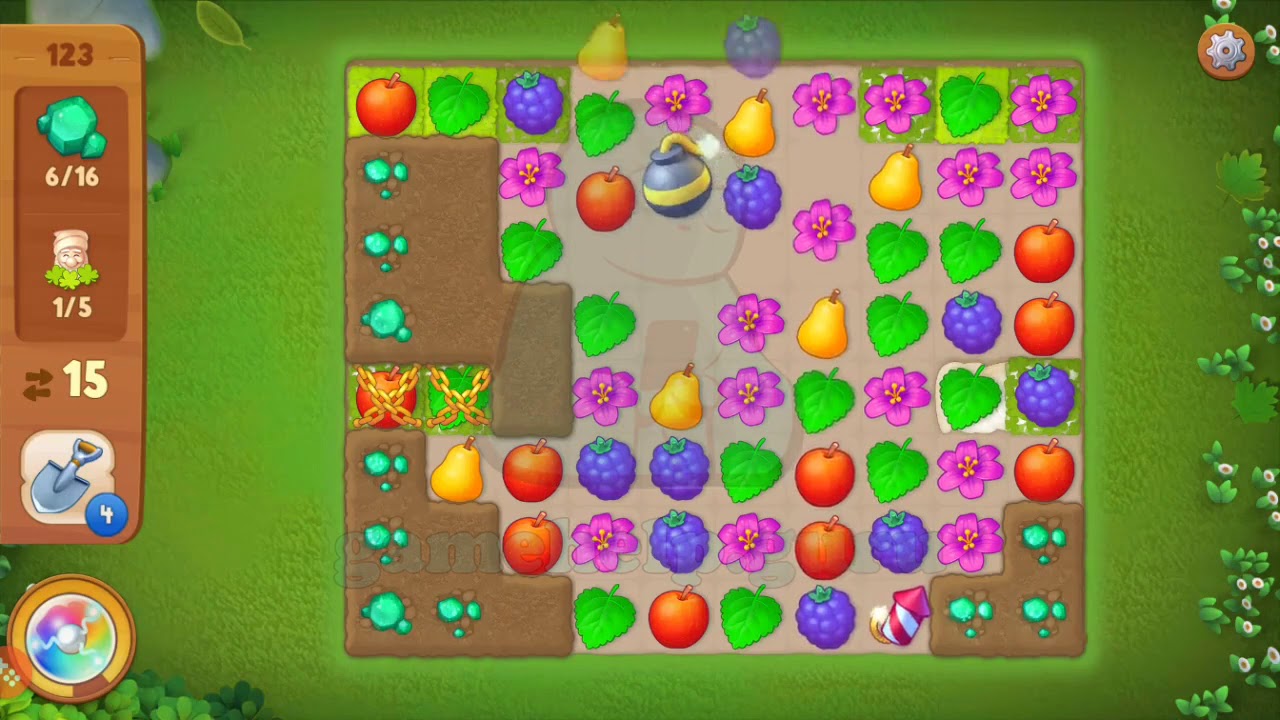 Gardenscapes New Updated Walkthrough Level 123 - YouTube
