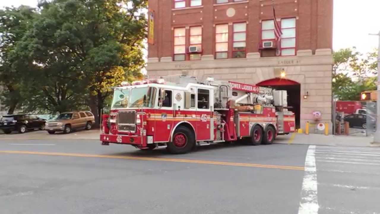 FDNY Tower Ladder 46 Responding - YouTube