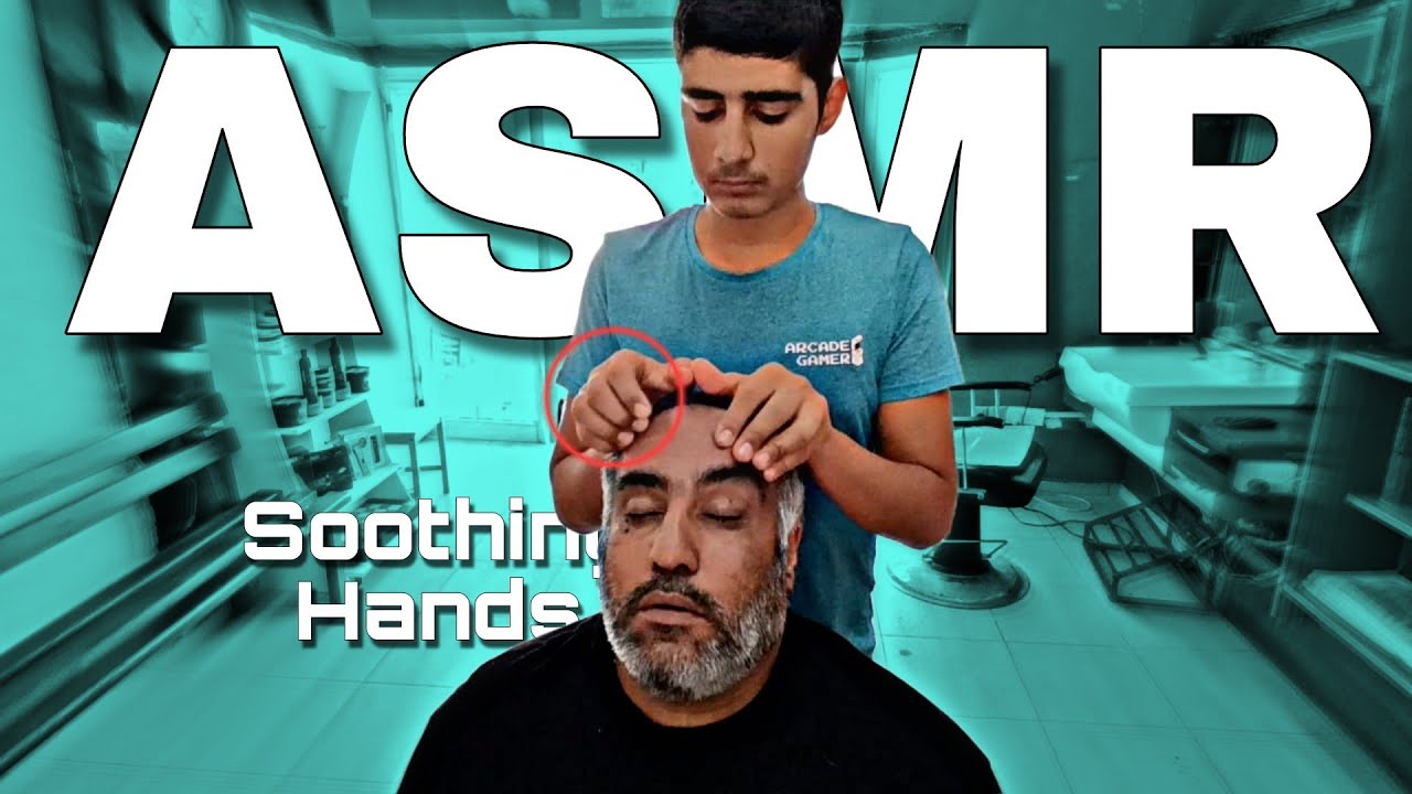 5$ ASMR Head massage by the young barber-With Relaxing hands - YouTube