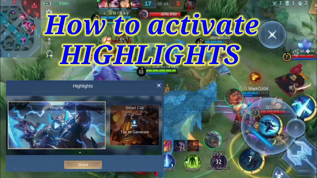 How To Activate Highlights In Mobile Legends YouTube