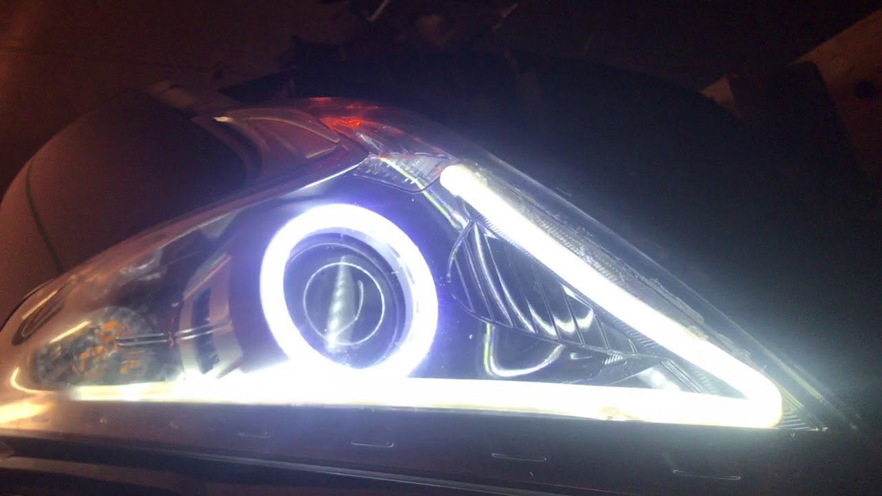 Custom DRL 370Z Headlights - YouTube