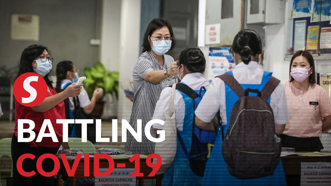 Orderly first day back for Form 5 students at Kuching school - YouTube