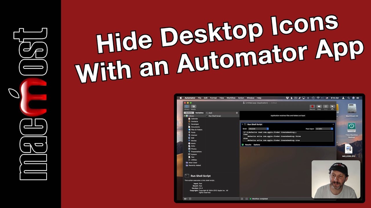 Hide Desktop Icons With an Automator App (MacMost #1956) - YouTube