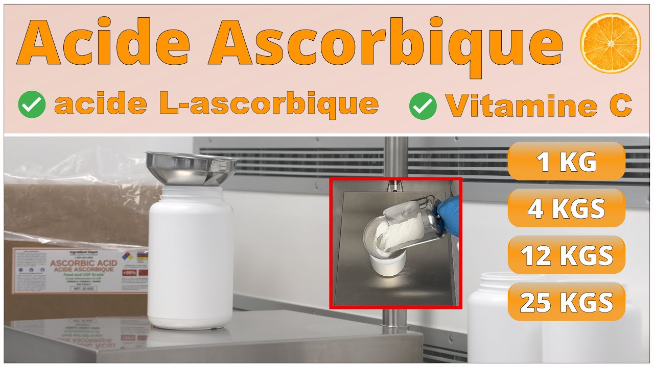 Remballage de l'Acide Ascorbique (acide L-ascorbique ou Vitamine C) | Ingredient Depot - YouTube