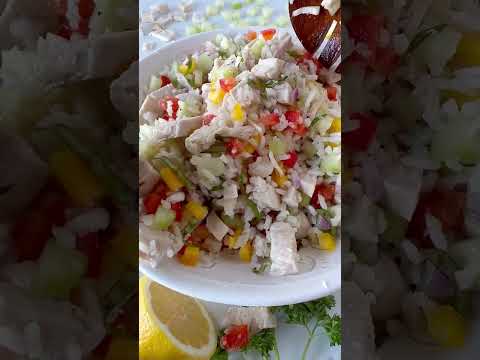 Lemon Chicken and Rice Salad - HappiHomemade