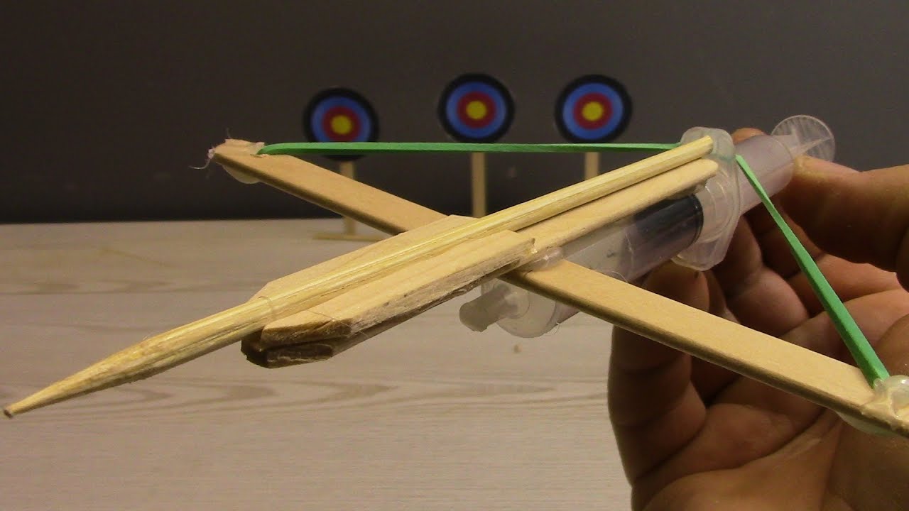 How to make a CROSSBOW using Syringe popsicles cross bow powerful ...