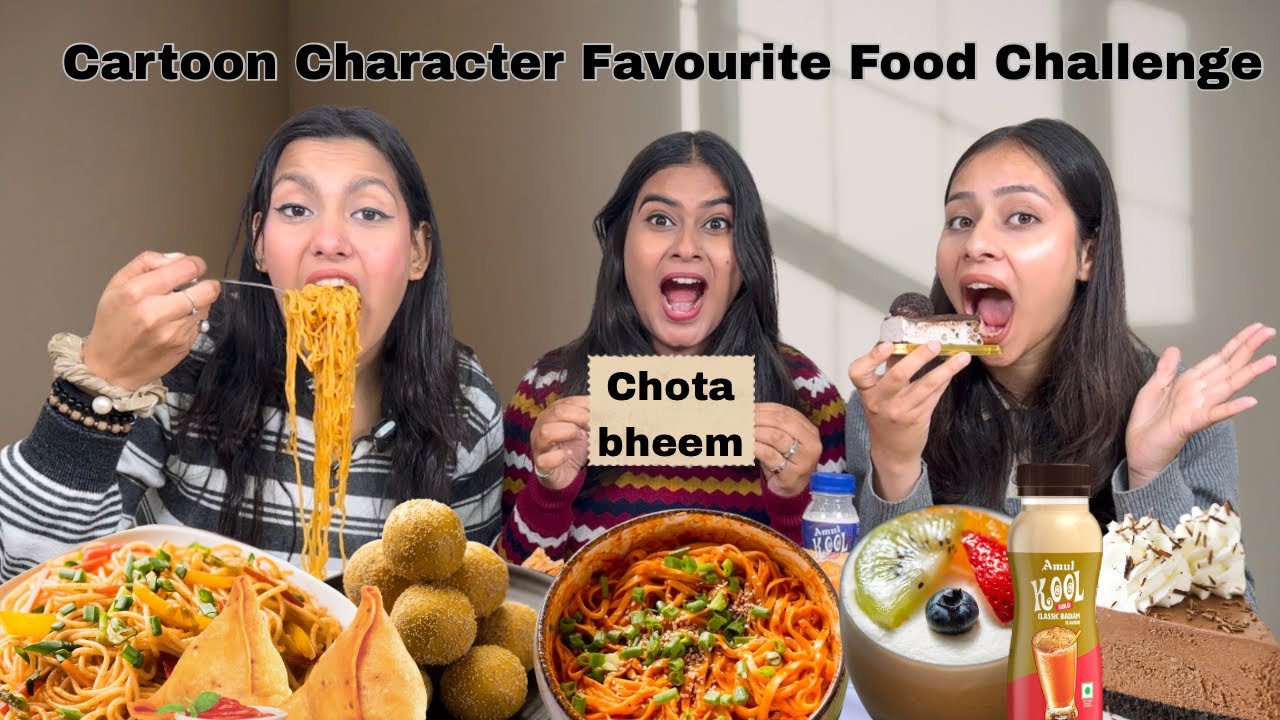 Cartoon Characters Favourite Food Eating Challenge || Spicy Ramen ...