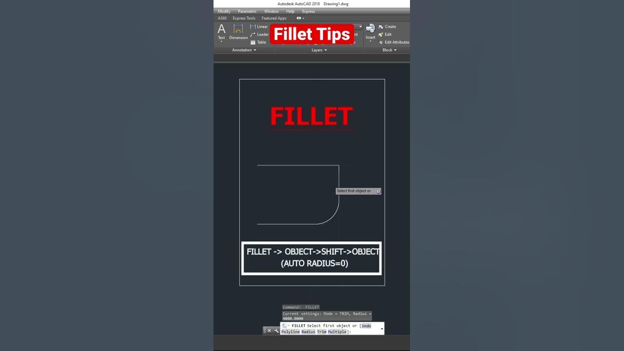 Autocad Tips 11: Lệnh FILLET command #shorts - YouTube