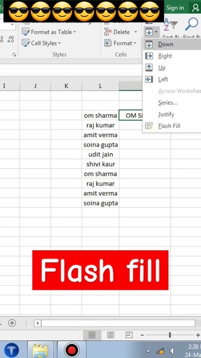 excel tricks #flashfill #ytviral #study #computercourse - YouTube