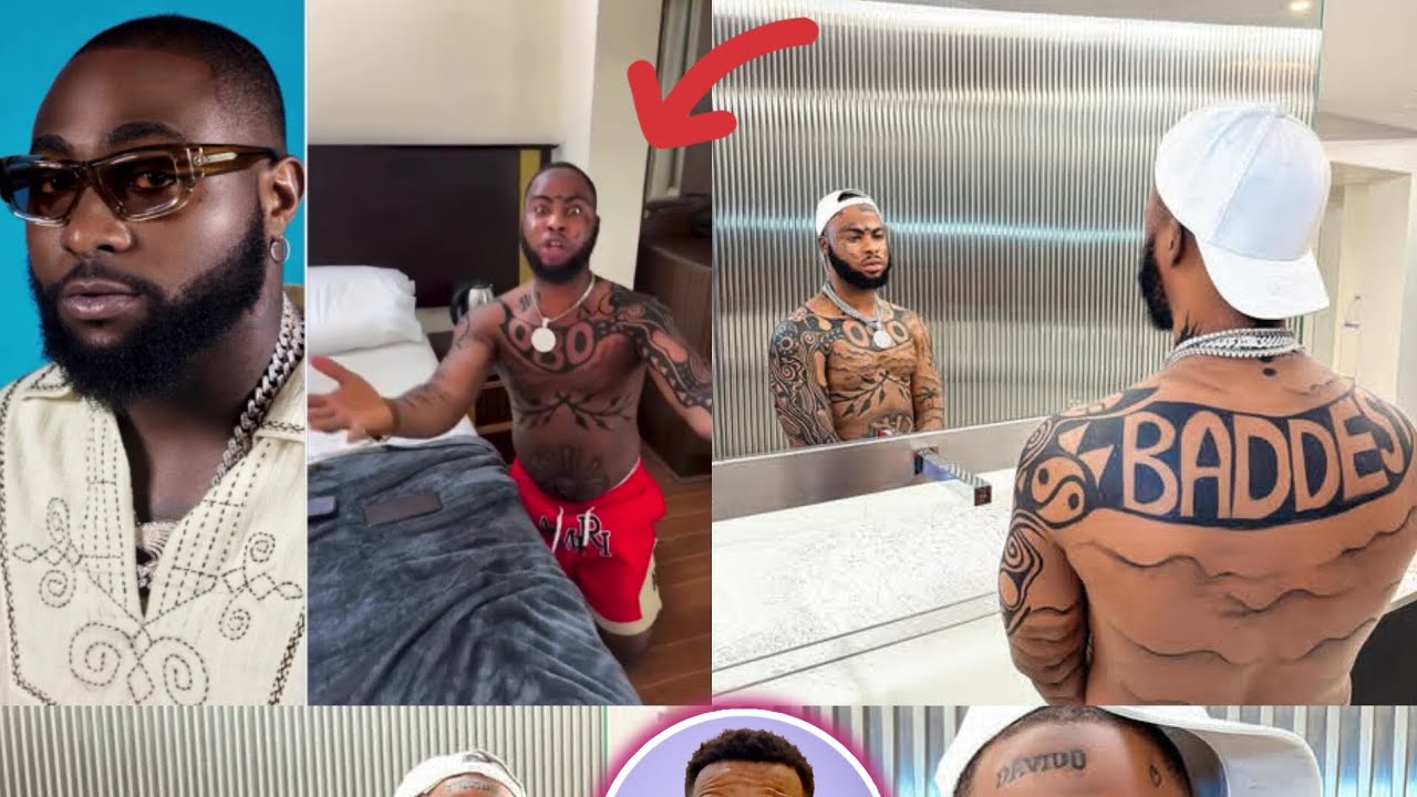 DAVIDO BLESSED TRINITY GUY FOR TATTOOED HIS NAME ON HIS BODY - YouTube