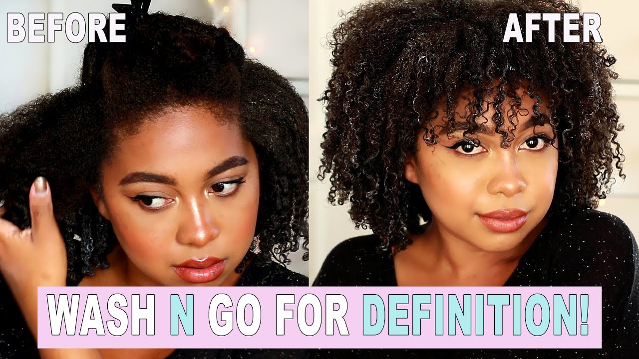 TYPE 4 HAIR WASH N GO ROUTINE (CURL DEFINITION FOR FRIZZY HAIR) - YouTube