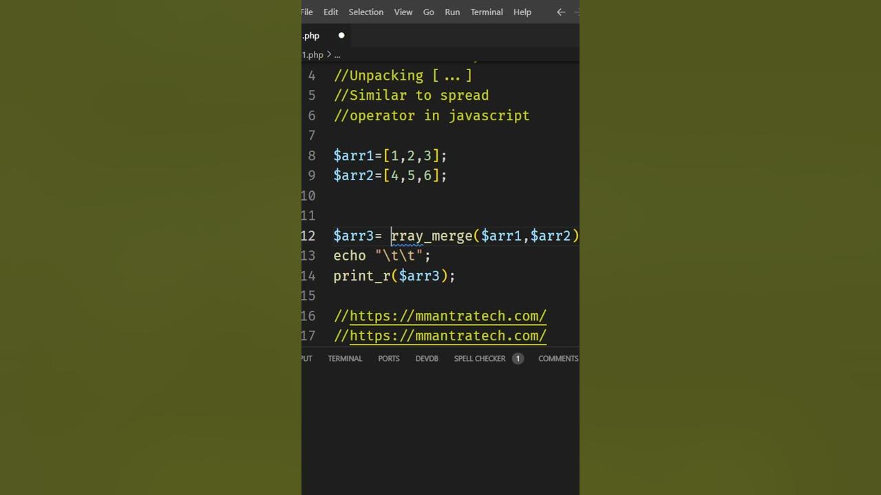 PHP Array Unpacking with the Spread Operator [...] | array_merge #shortvideo #phpdeveloper #php ...