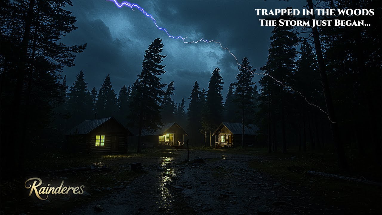 🌩️ LIVE | Lightning Strikes the Cabin – Thunderstorm Ambience to Sleep ...