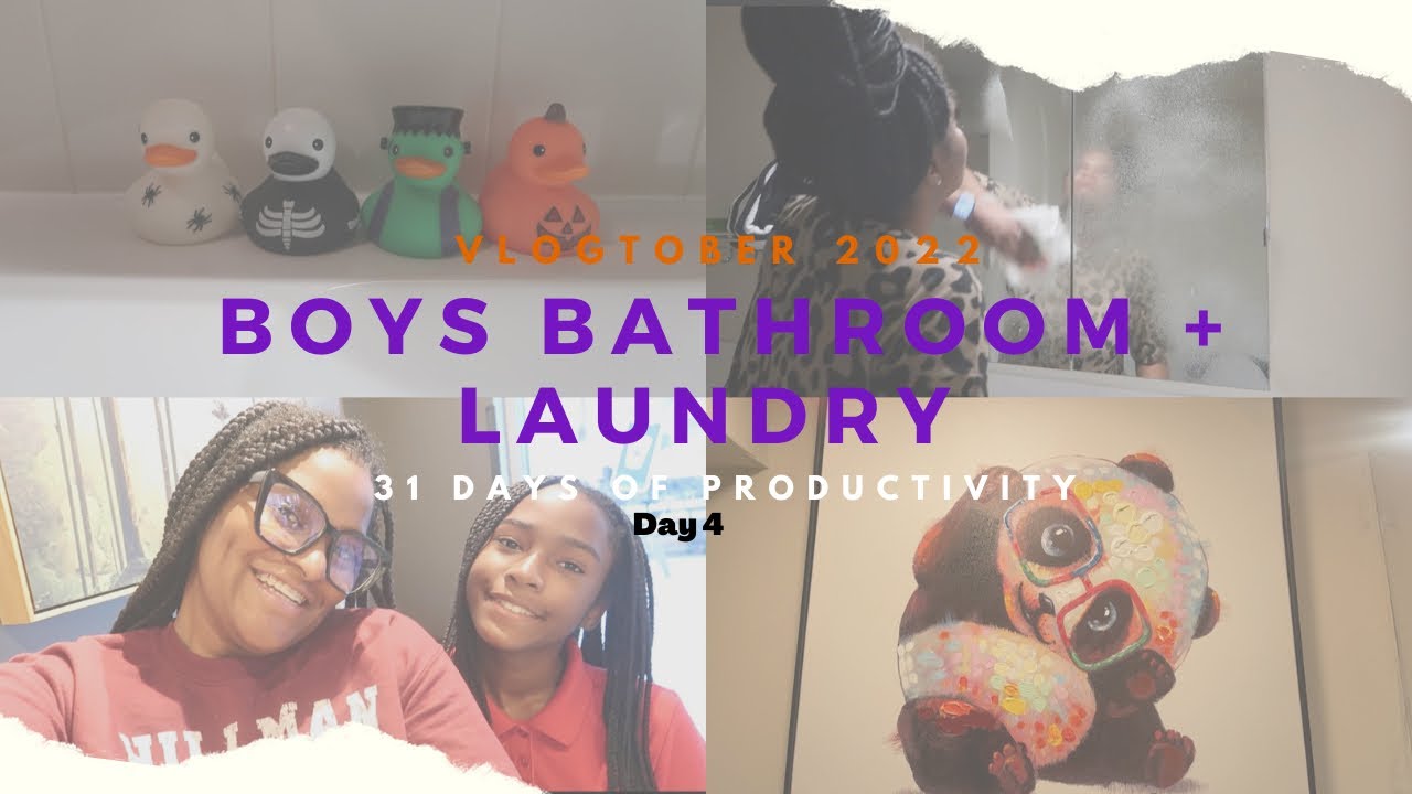 Home Vlog: Getting it Done" Clean and Decorate The Boys Bathroom + More ...