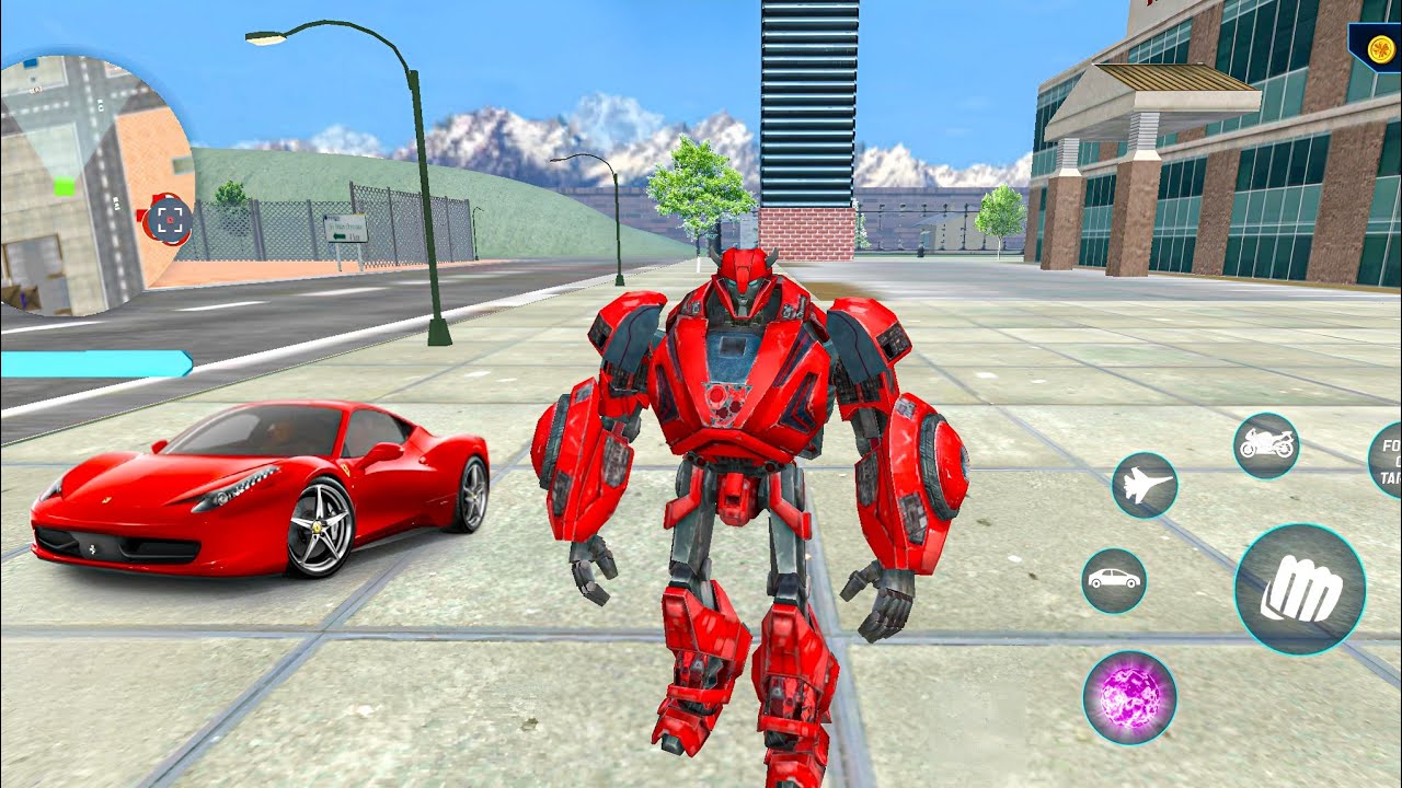 Red Robot Transform into Car Jet Bike And Defeat The Enemies - Android ...
