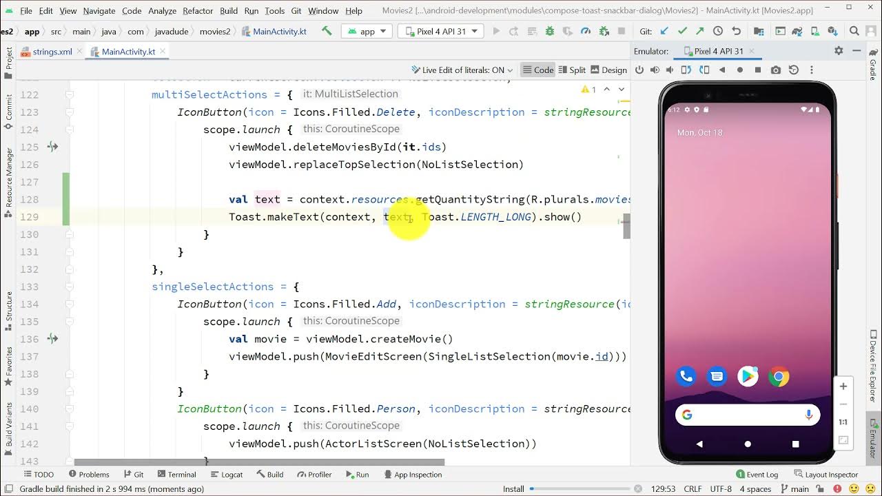 Jetpack Compose: Toast/Snackbar/Dialog Example - YouTube