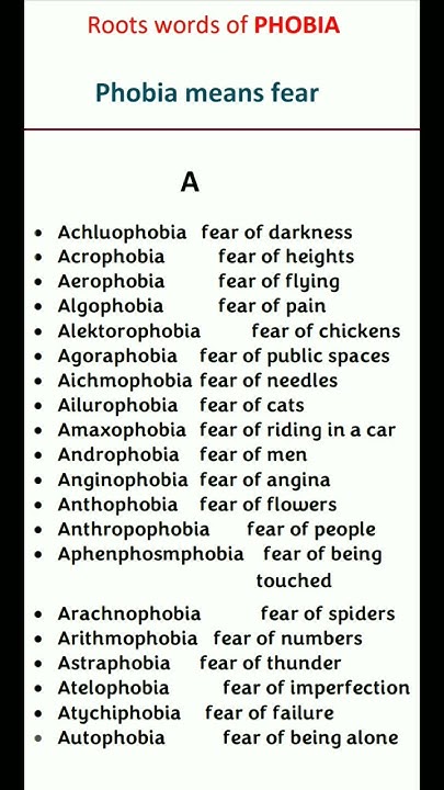 Root Words of Phobia - YouTube
