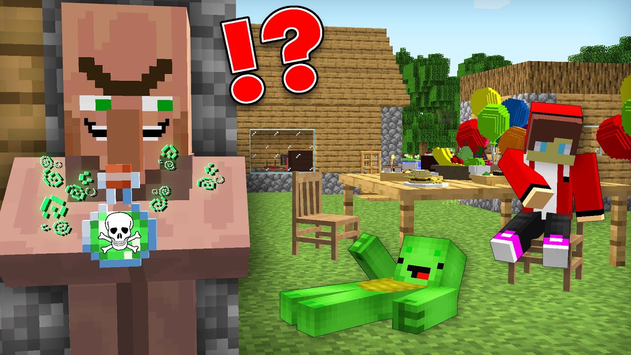 JJ and Mikey are POISONED by an Evil Villager in Minecraft ?! (Maizen ...