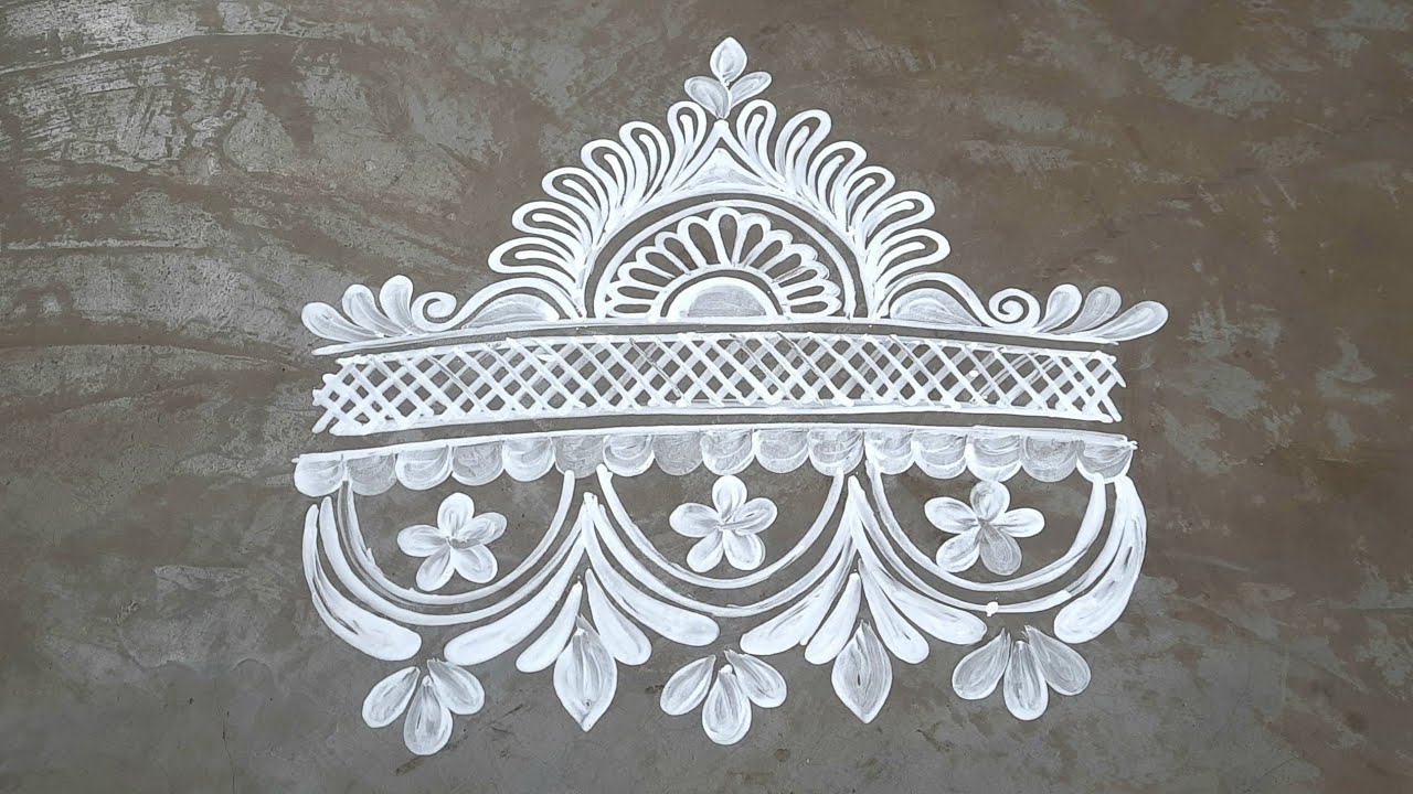 creative border rangoli design . beautiful jhoti design . # ...