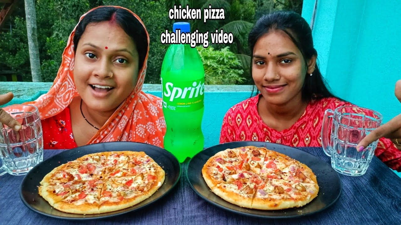 chicken pizza and Sprite challenging video 😋... with punishment#asmr# ...