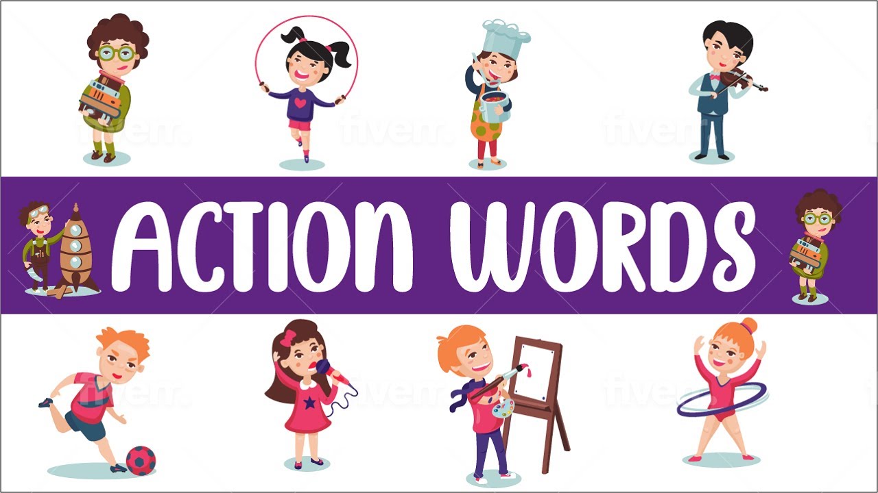 English Kids Vocabulary | Action Verbs | Fun Action Words - Learn ...