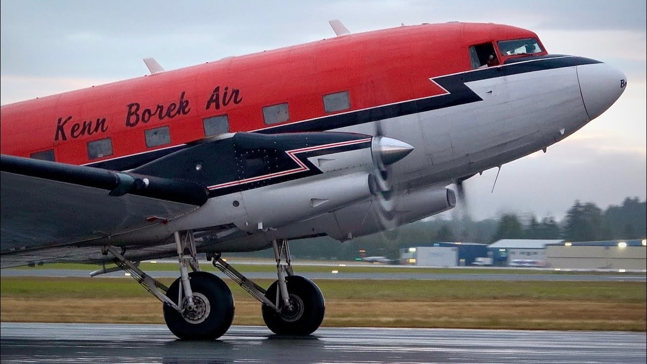 82 Year-Old DC-3 Still in Service! Kenn Borek Air Basler BT-67 Landing ...