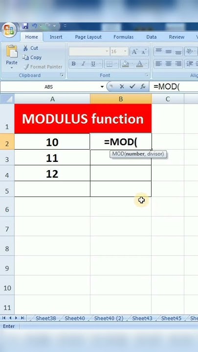 MODULUS in Excel 🔥 Part 91 #shorts #ytshorts #excel - YouTube