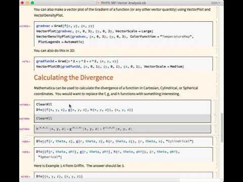 24. Calculating the Divergence with Mathematica - YouTube