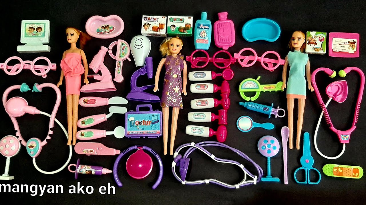 12 mins satisfying 3 doctors set with barbie |asmr - YouTube